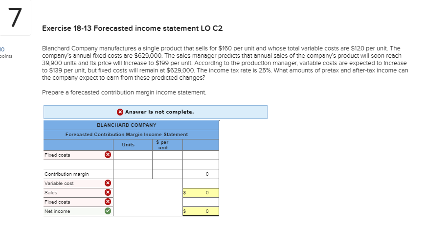 Solved 7 Exercise 18 13 Forecasted Income Statement LO C2 Chegg Solved 7 Exercise 18 13 Forecasted Income Statement LO C2 Chegg