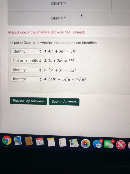 Solved IDENTITY IDENTITY At least one of the answers above | Chegg.com