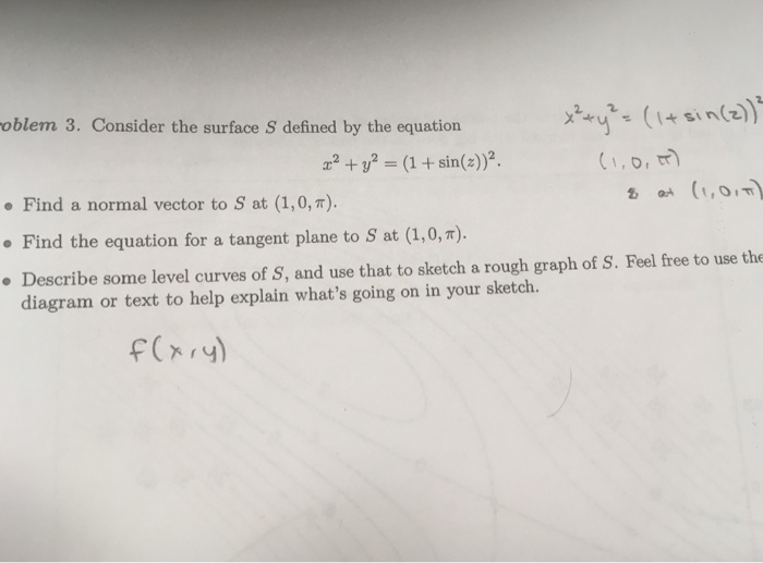 Solved oblem 3. Consider the surface S defined by the | Chegg.com
