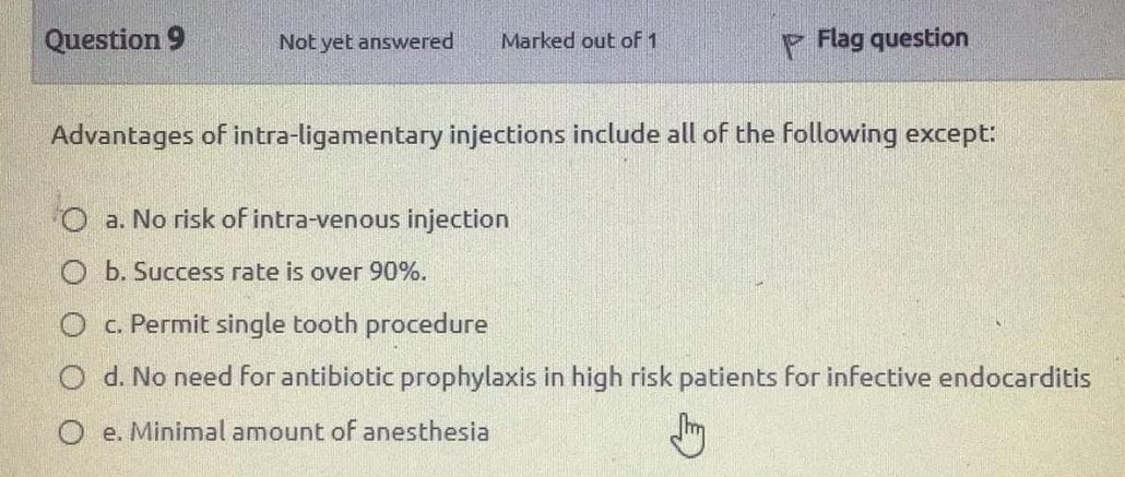 Solved Advantages of intra-ligamentary injections include | Chegg.com