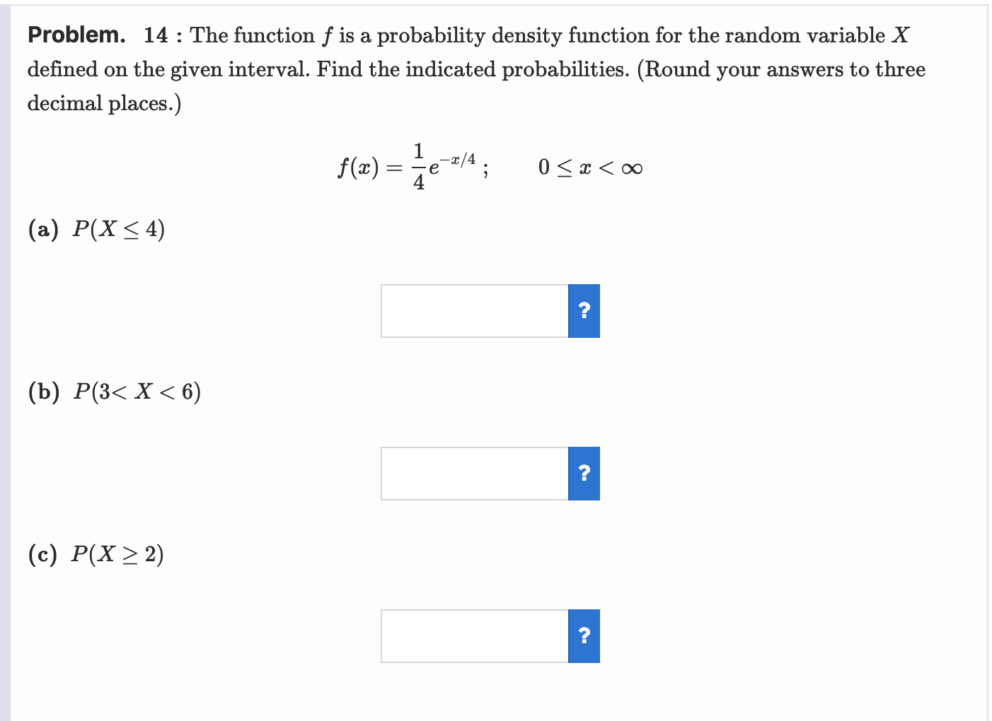Solved The function f f is a probability density function | Chegg.com