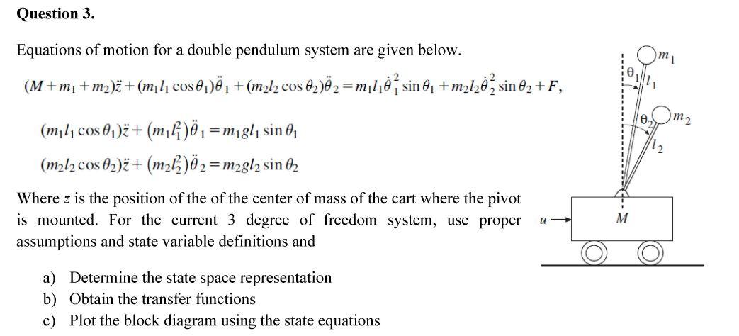 Solved Equations of motion for a double pendulum system are | Chegg.com