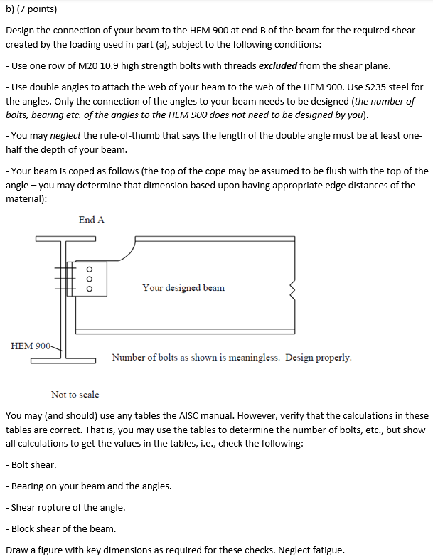 Solved 2. (14 points) Design a 6m beam that supports a | Chegg.com