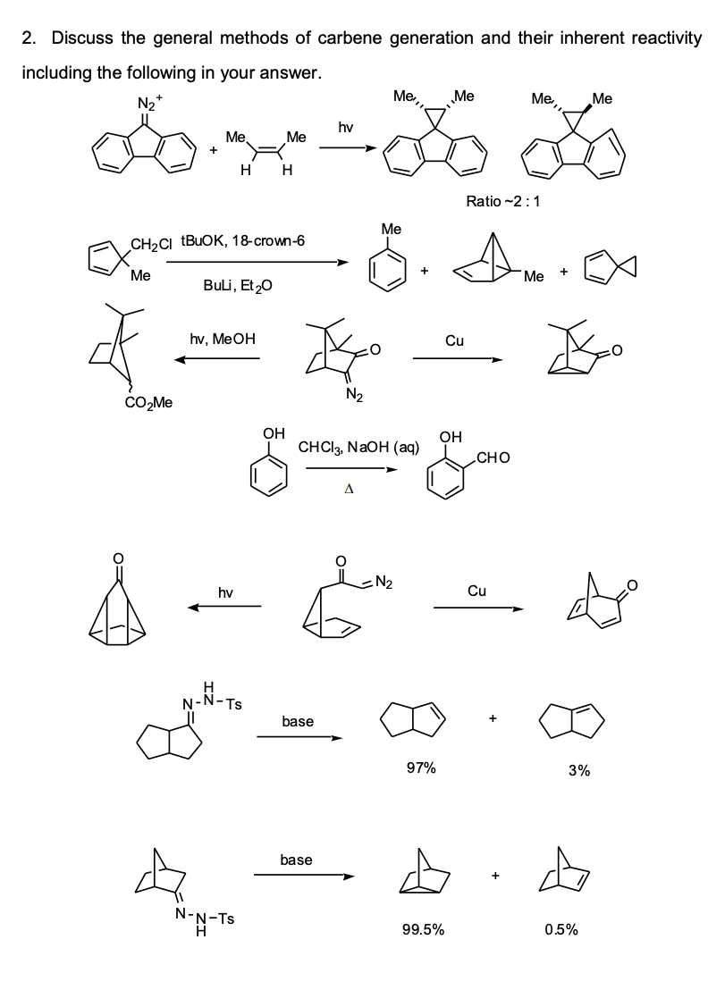 Solved 2. Discuss the general methods of carbene generation | Chegg.com