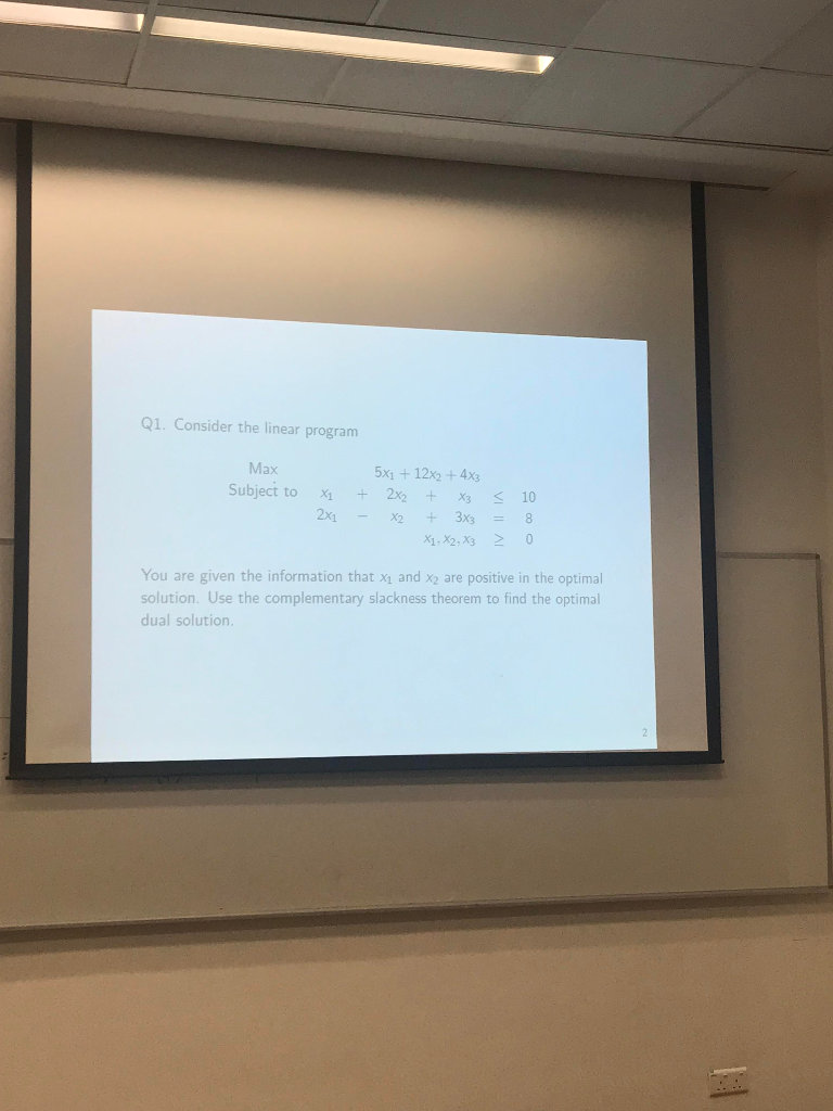 Solved Q1. Consider the linear program Max 5x1 +12x2 +4x3 | Chegg.com