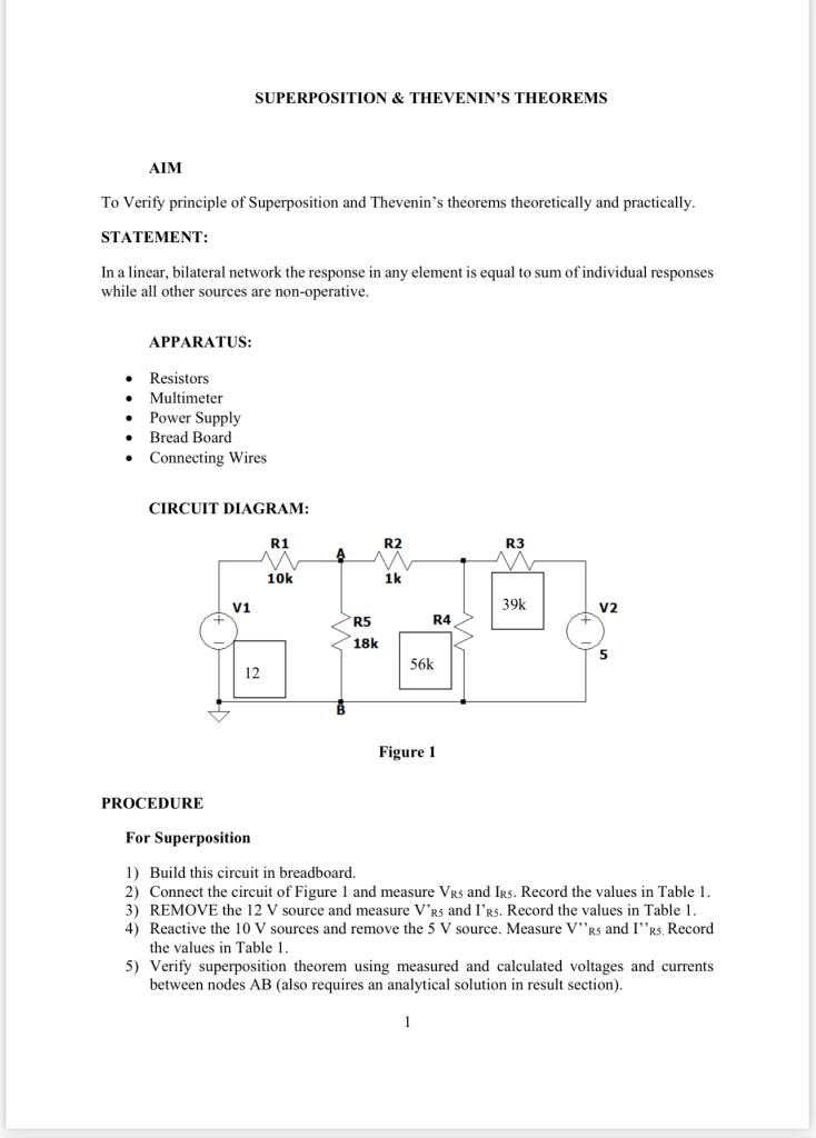 Solved AIM To Verify principle of Superposition and | Chegg.com