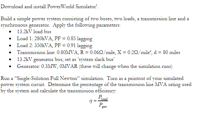 Solved Download and install Power World Simulator! a = Build | Chegg.com