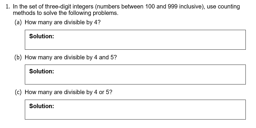 1. ﻿In the set of three-digit integers (numbers | Chegg.com