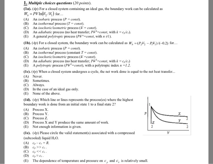 Solved 1. Multiple choices questions (20 points). (la). (4p) | Chegg.com