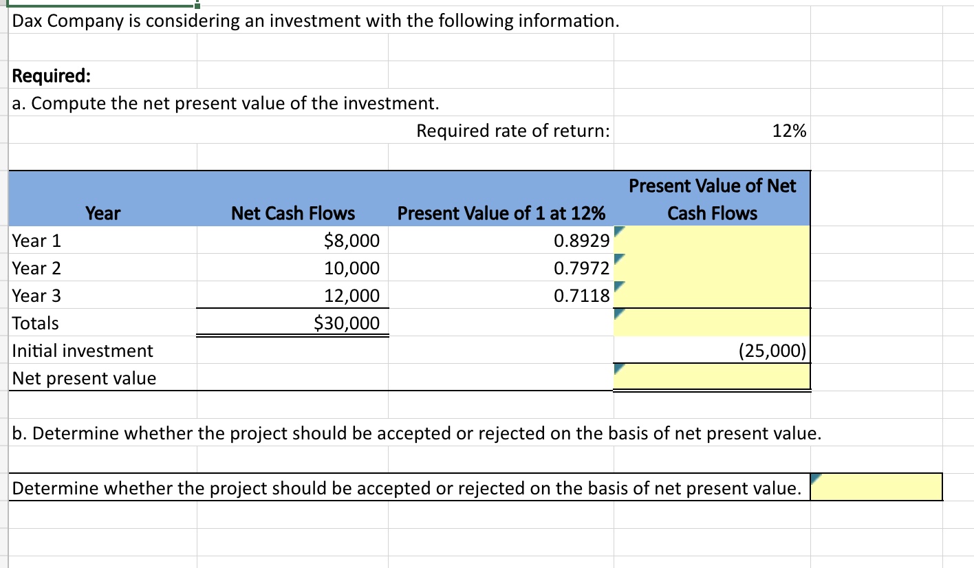 Solved Problem 24-1A (Algo) Payback period, net present | Chegg.com