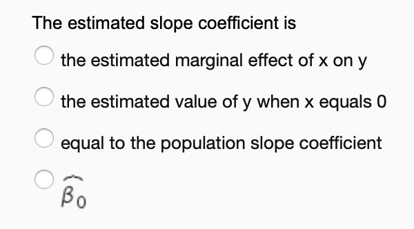 Solved The estimated slope coefficient is the estimated | Chegg.com