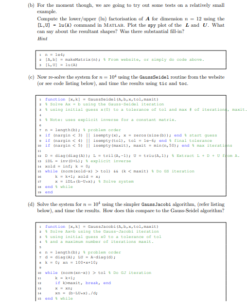Large-scale linear algebra 4. This question is all | Chegg.com