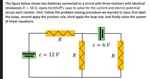 Solved The figure below shows two batteries connected to a | Chegg.com