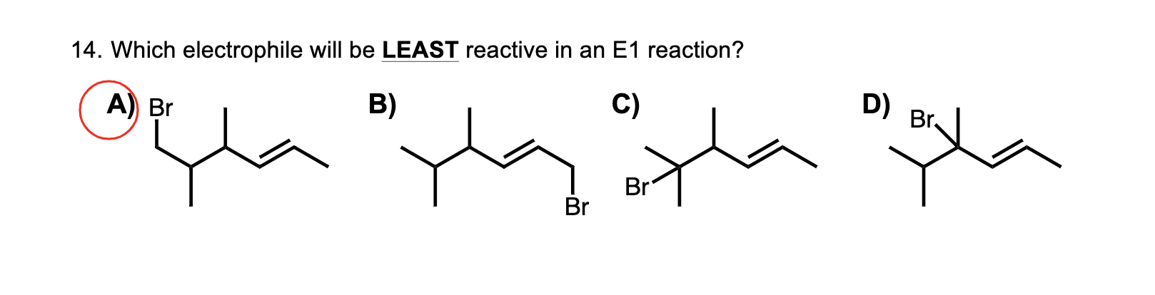 Solved 14. Which electrophile will be LEAST reactive in an | Chegg.com