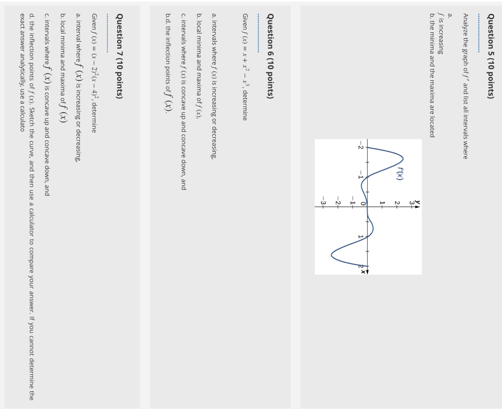 Solved Question 5 (10 points) .... .. Analyze the graph of | Chegg.com