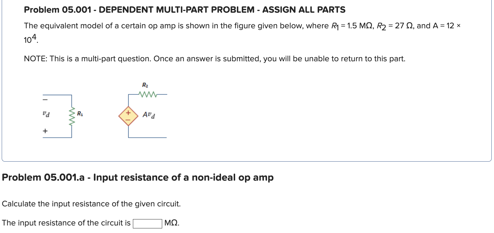 Solved Problem 05.001 - DEPENDENT MULTI-PART PROBLEM - | Chegg.com