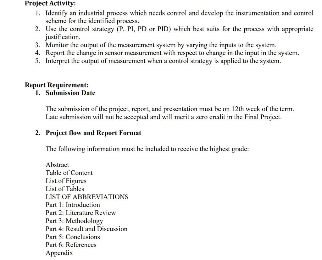 Solved Project Activity: 1. Identify an industrial process | Chegg.com