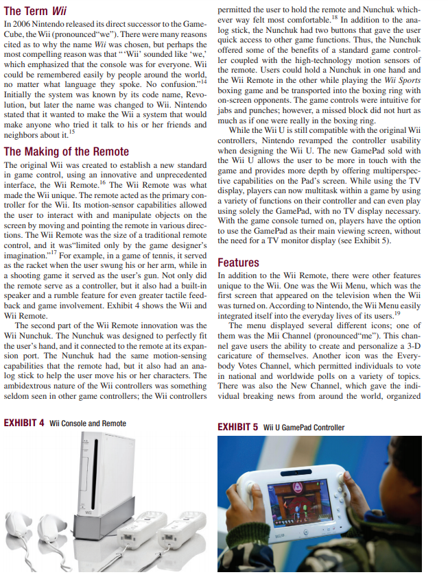 Solved CASE 25 NINTENDO'S WII U* With the introduction of | Chegg.com