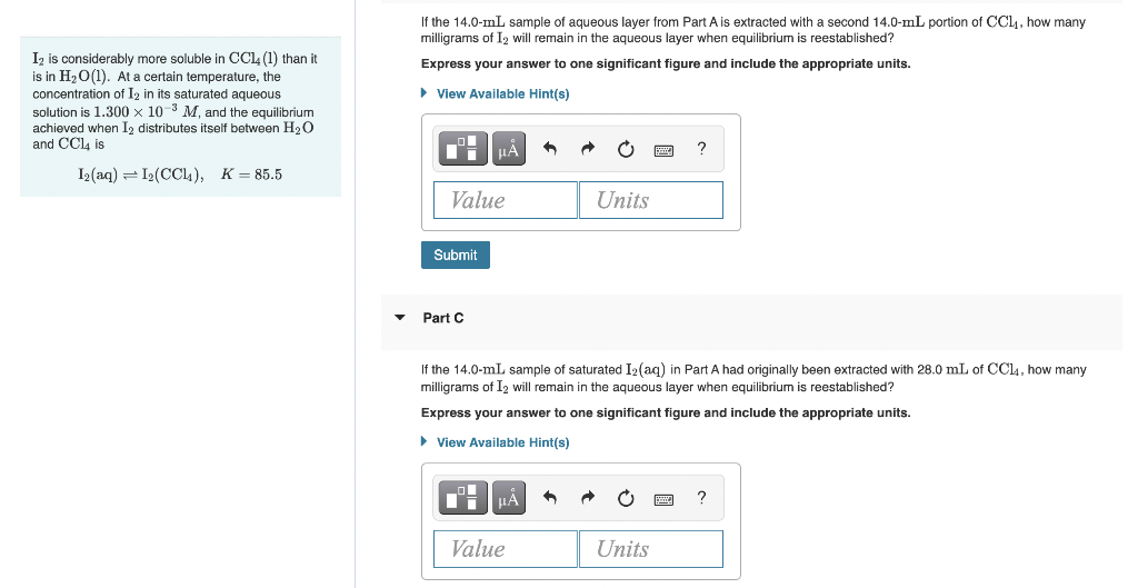 Solved If the 14.0-mL sample of aqueous layer from Part A is | Chegg.com