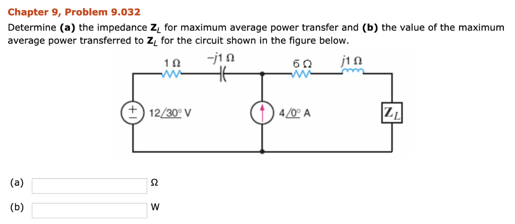 Solved Chapter 9, Problem 9.032 Determine (a) the impedance | Chegg.com