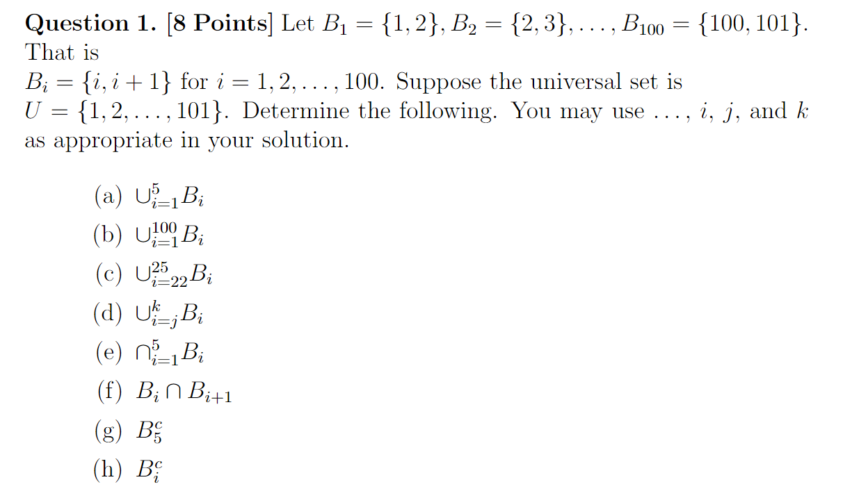 Solved Question 1. [8 Points] Let | Chegg.com