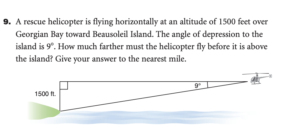 Solved 9. A rescue helicopter is flying horizontally at an | Chegg.com