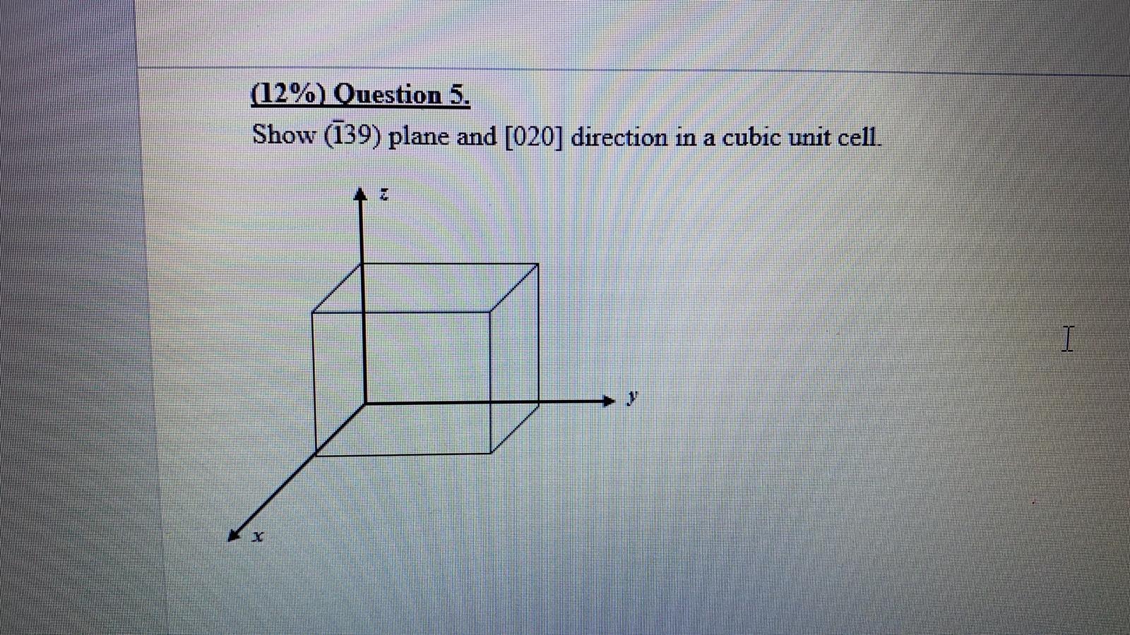 Solved (12% Question 5. Show (139) plane and [020] direction | Chegg.com