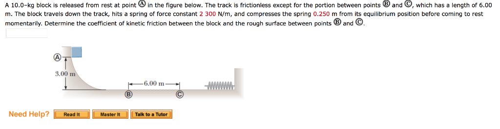 Solved A 10.0-kg block is released from rest at pointin the | Chegg.com