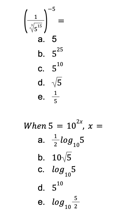 Solved -5 1 ( II V515 a. 5 b. 525 C. 510 ی و 6 d. 15 color | Chegg.com
