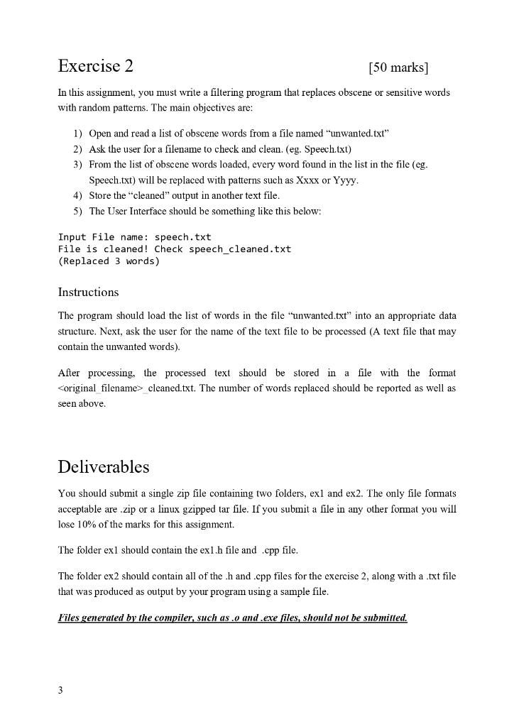 Solved Exercise 2 [50 marks] In this assignment, you must | Chegg.com