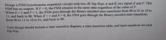 Solved Design a FSM (synchronous sequential circuit) with | Chegg.com