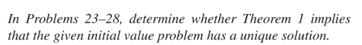 Solved In Problems 23-28, determine whether Theorem 1 | Chegg.com
