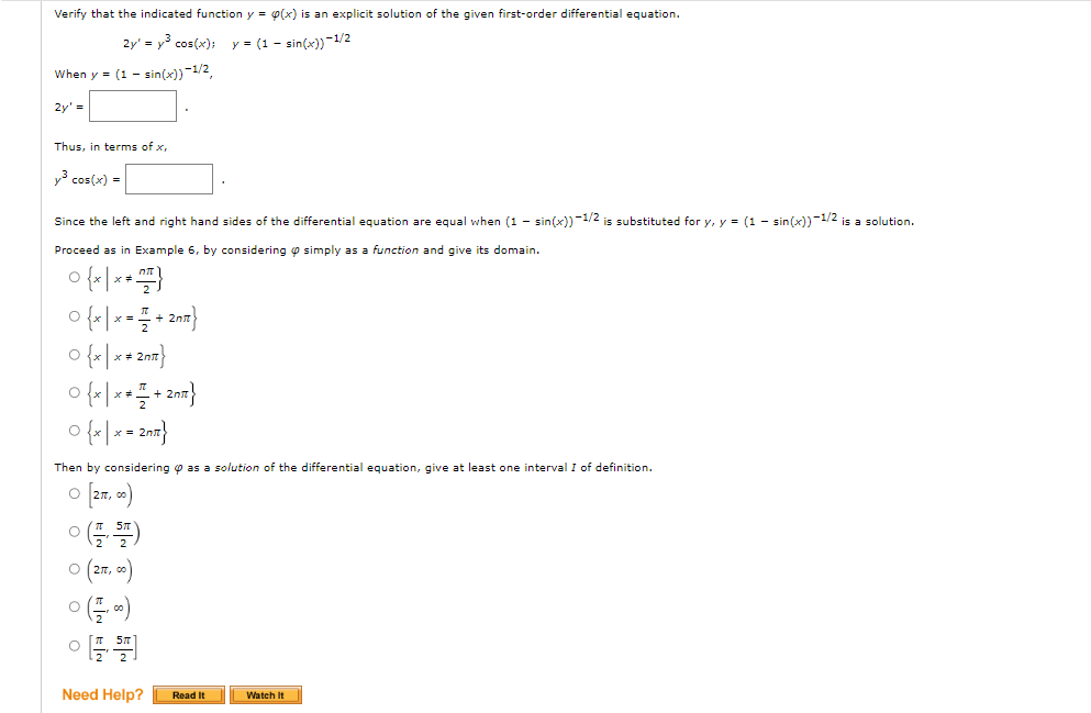 Solved Verify that the indicated function y=φ(x) is an | Chegg.com