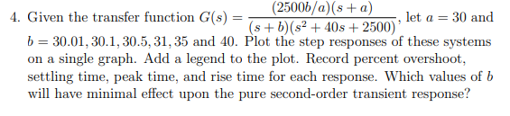 Solved 4. Given the transfer function | Chegg.com