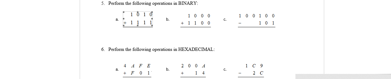 Solved 1. Convert the following UNSIGNED BINARY numbers to | Chegg.com