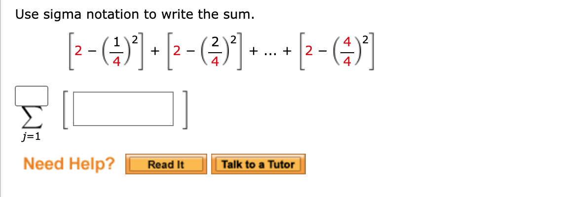 Solved Use sigma notation to write the sum. (2-(+)'] + | Chegg.com