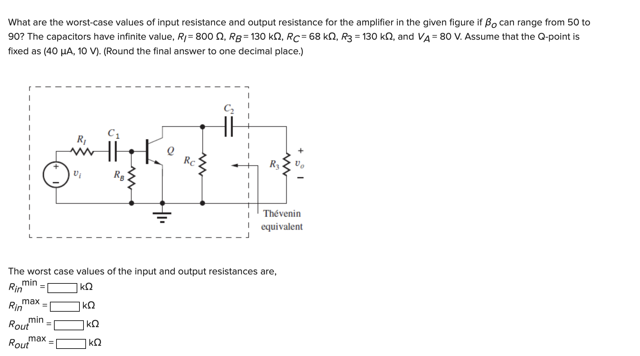 Solved What are the worst-case values of input resistance | Chegg.com