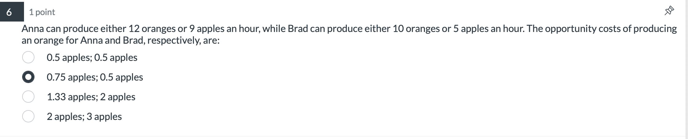 Solved Anna can produce either 12 oranges or 9 apples an | Chegg.com