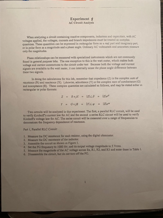 AC Circuit analysis. I’m really confused with it. | Chegg.com