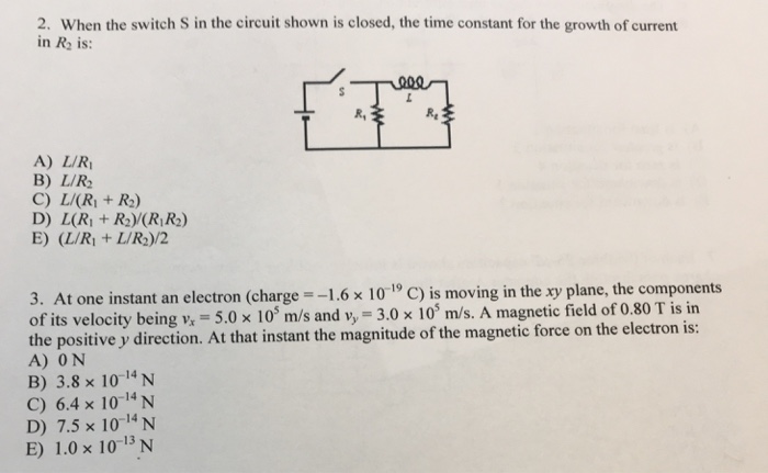 Solved When the switch S in the circuit shown is closed, the | Chegg.com
