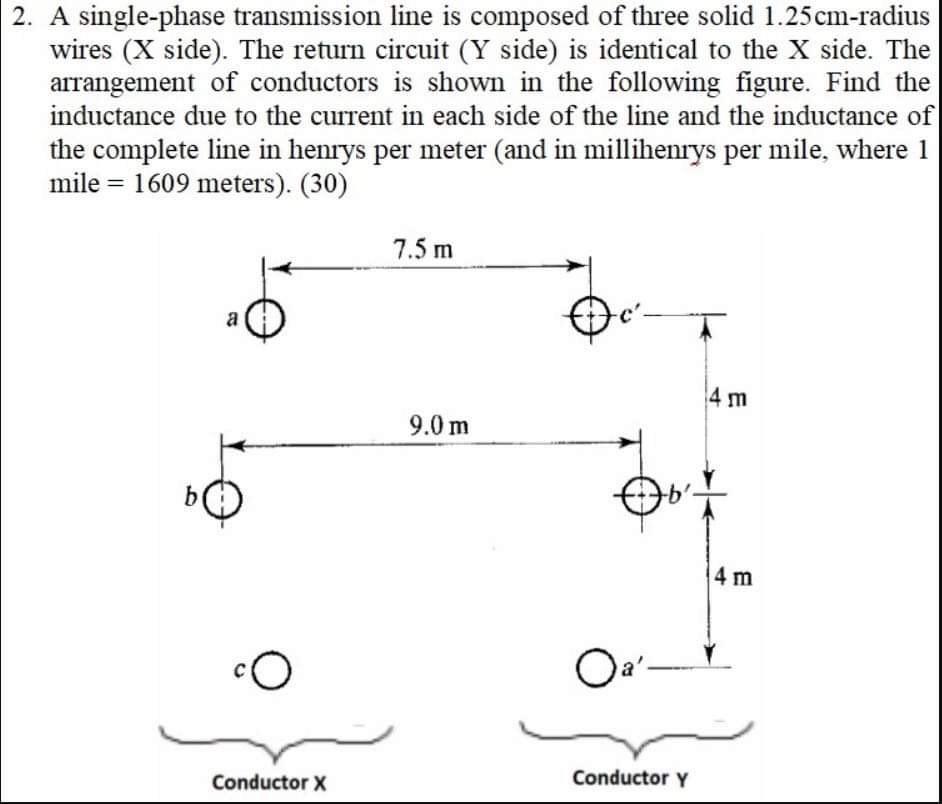 Solved 2. A single-phase transmission line is composed of | Chegg.com