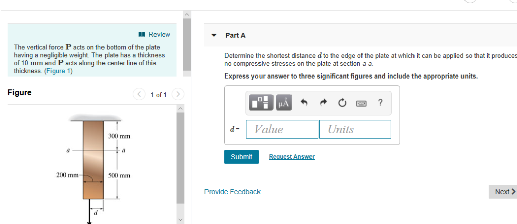Solved Review Part A The vertical force P acts on the bottom | Chegg.com
