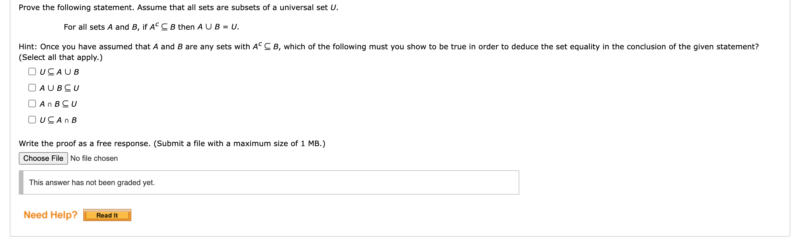 Solved Prove the following statement. Assume that all sets | Chegg.com