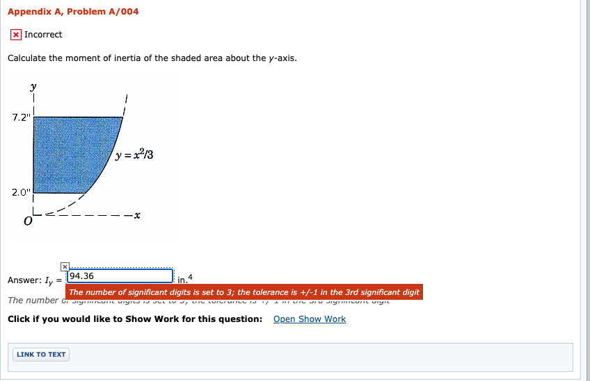 Solved Appendix A, Problem A/004 Incorrect Calculate the | Chegg.com