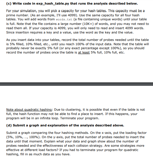 Solved Part I hash_tables.py contains code from the textbook | Chegg.com