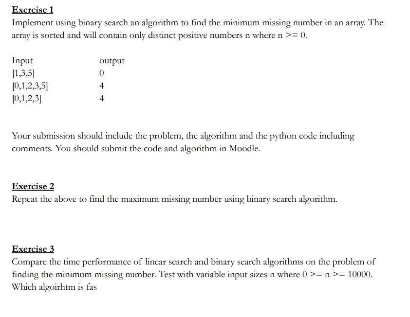 Solved Exercise 1 Implement Using Binary Search An Algorithm 0303