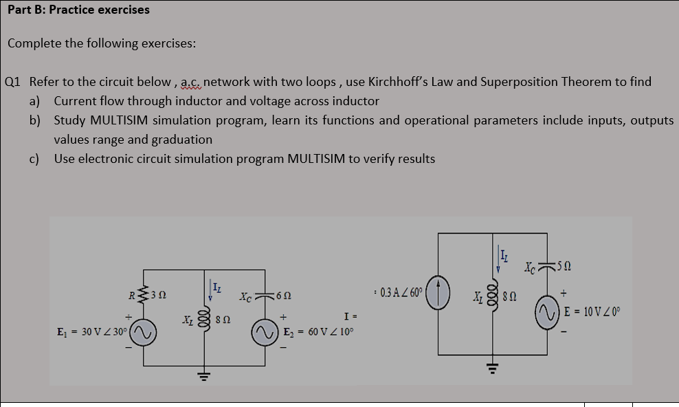 Solved Complete the following exercises: Q1 Refer to the | Chegg.com