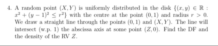 Solved . A random point (X, Y) is uniformly distributed in | Chegg.com