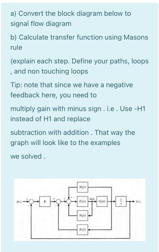 Solved a) Convert the block diagram below to signal flow | Chegg.com