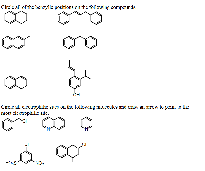 Solved Circle all of the benzylic positions on the following | Chegg.com
